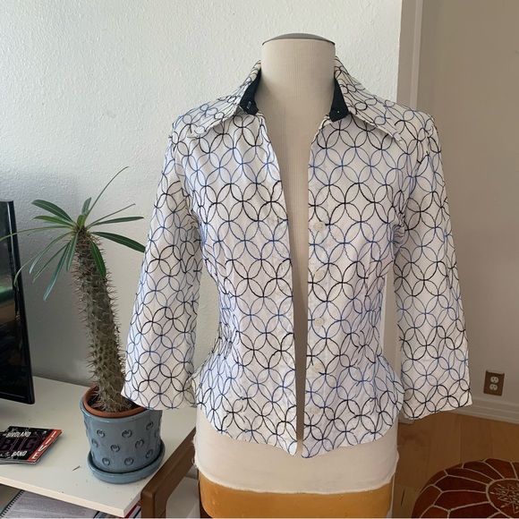 Finley | Tops | Finley White Fitted Button Down Shirt And Graphic ...